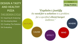 Design a Tasty and Healthy Pizza - Inquiring and Analyzing | PPTX
