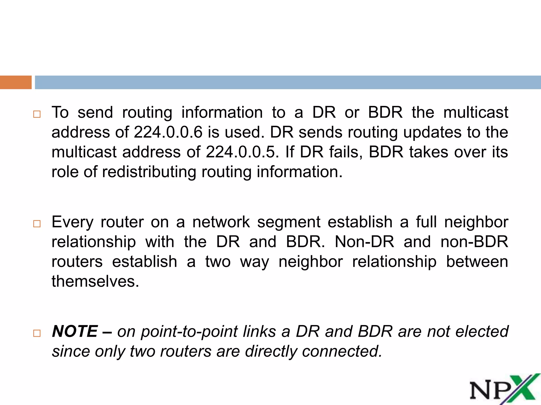 Designated & Backup Designated Router | PPTX