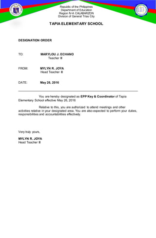 Designation order | DOCX