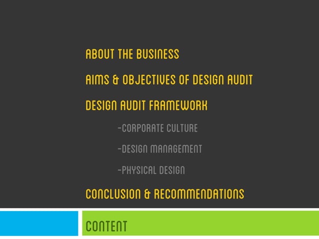 Design Audit of an SME | PPT