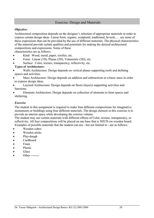 Architectural Design Basics اسس التصميم المعمارى | PDF | Drawing and ...