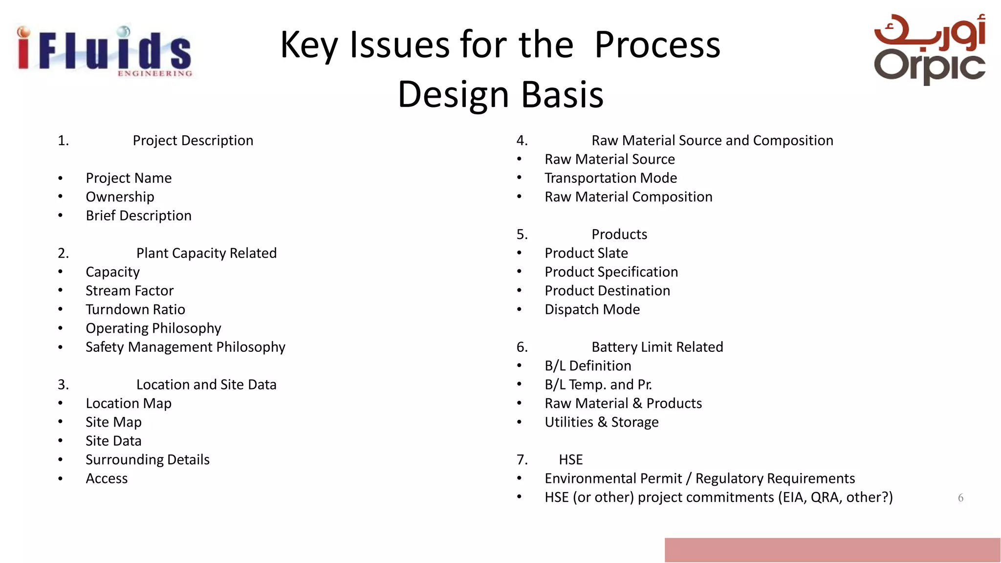 Design basis - PROCESS DESIGN FUNDAMENTALS | PDF