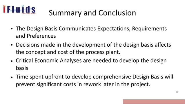 Design basis - PROCESS DESIGN FUNDAMENTALS | PDF