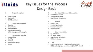 Design basis - PROCESS DESIGN FUNDAMENTALS | PDF