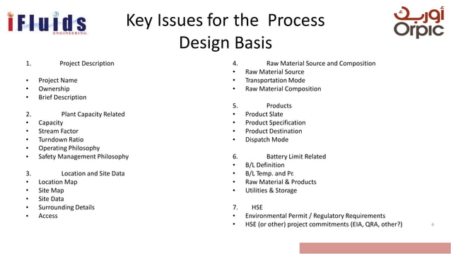 Design basis - PROCESS DESIGN FUNDAMENTALS | PDF
