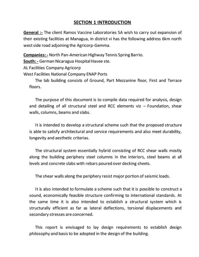 Design basis report on-14.11.2016 | Civil Engineering Industry | Industries