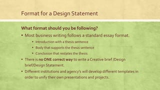 Design statement - review | PPT