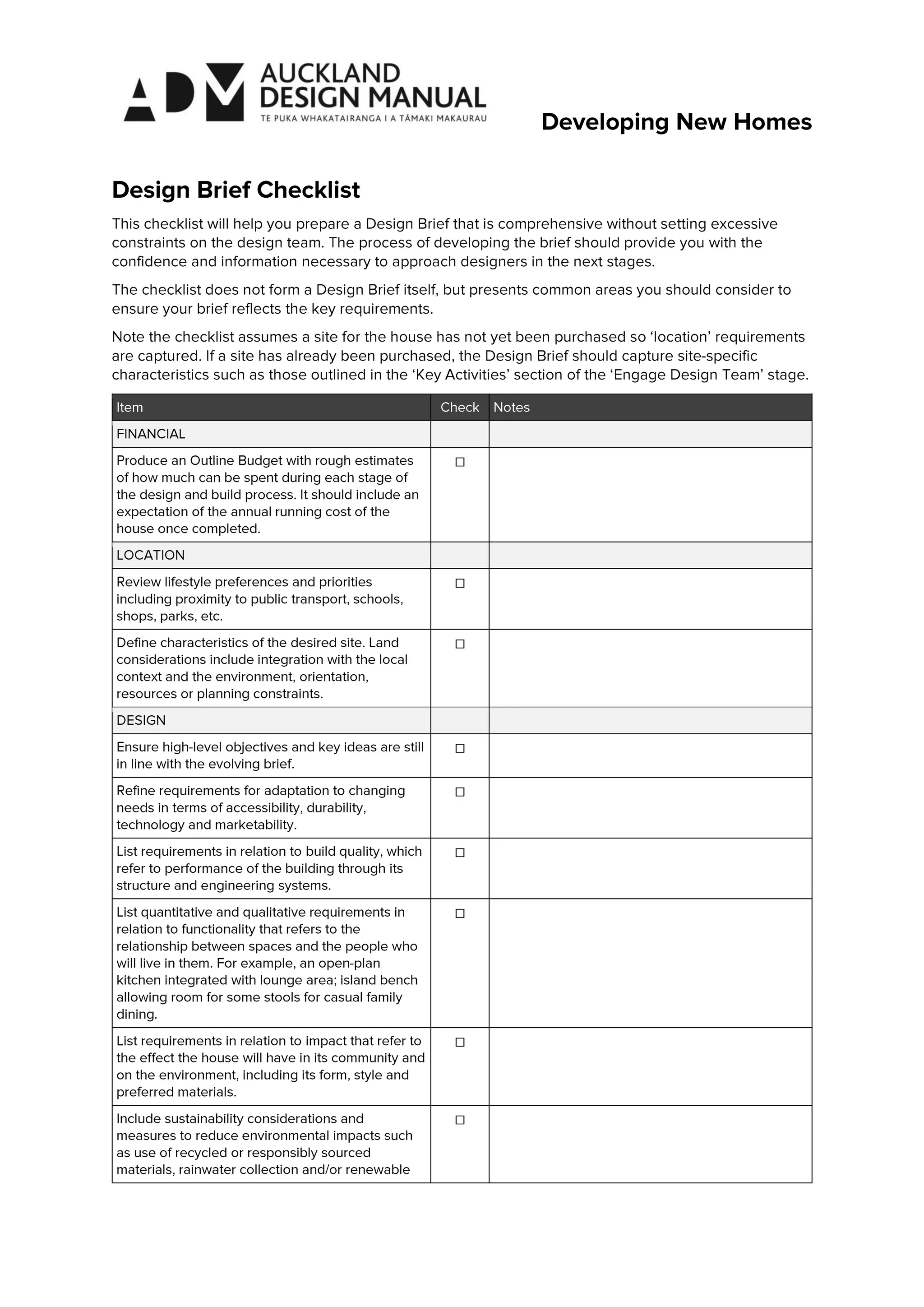 Design brief checklist | PDF
