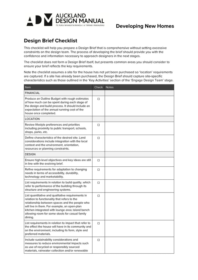 Design brief checklist | PDF