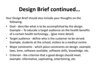 Design brief g11 unit 1 | PPT