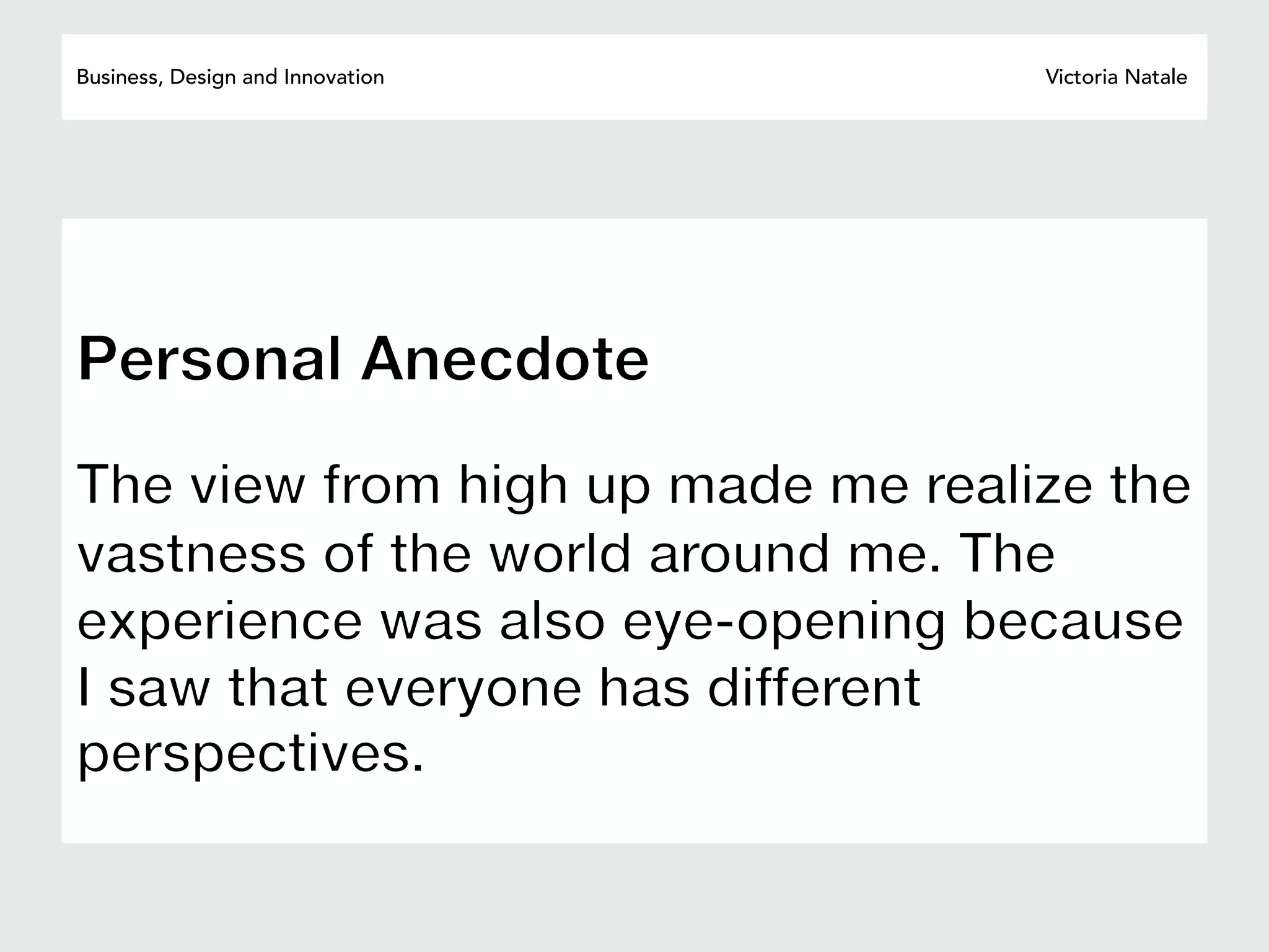 Personal Anecdote | PDF