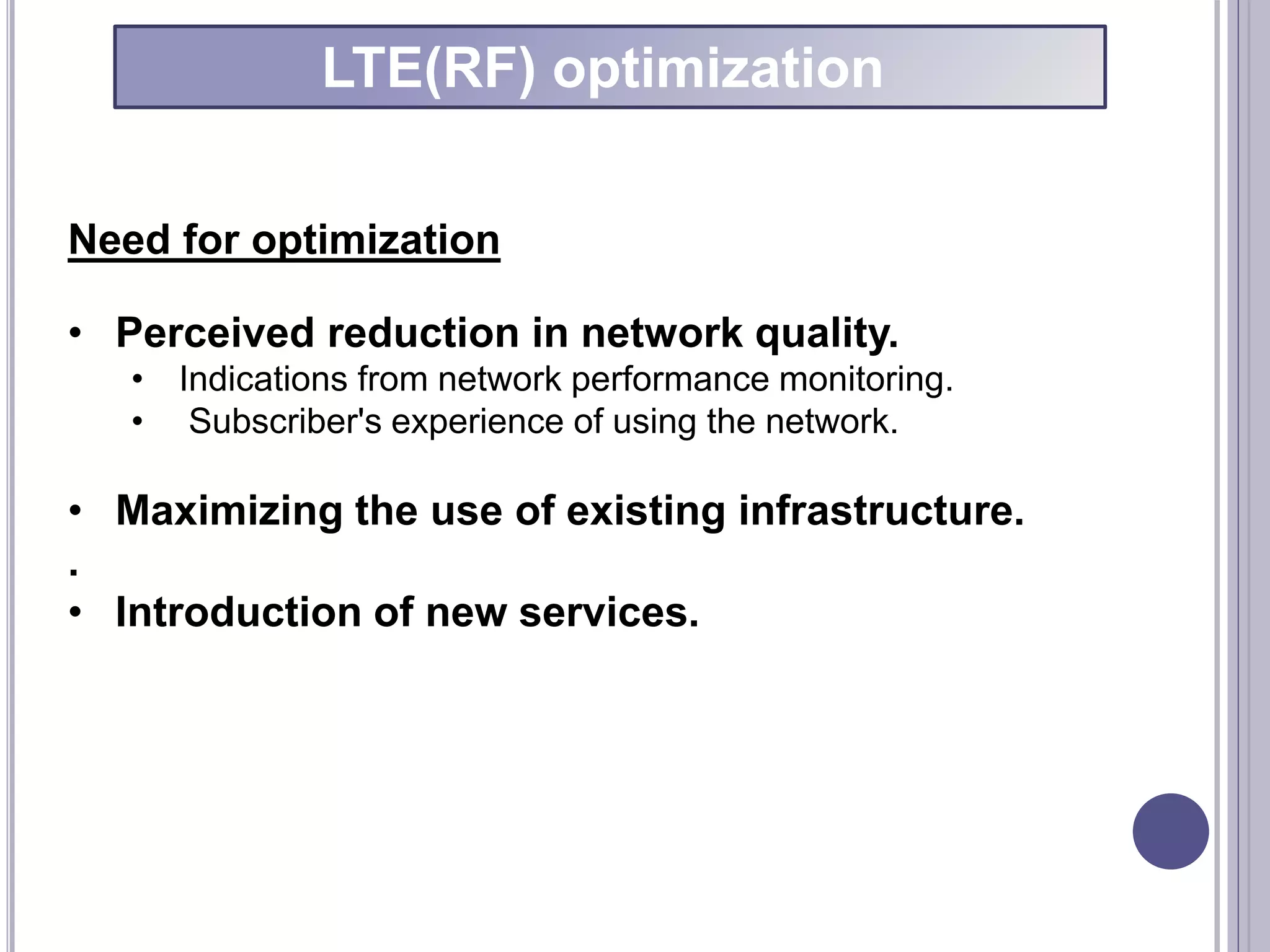LTE optimization | PPTX | Internet | Computing
