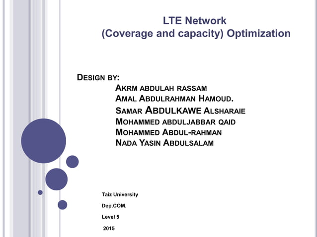 LTE optimization | PPTX | Internet | Computing