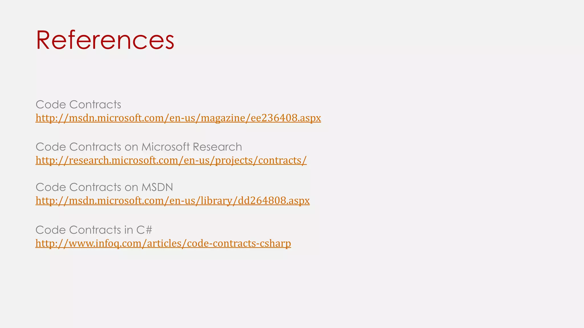 Code Contracts | PPT