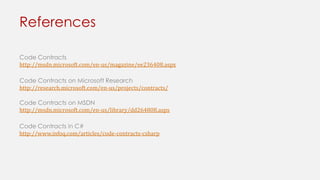 Code Contracts | PPT