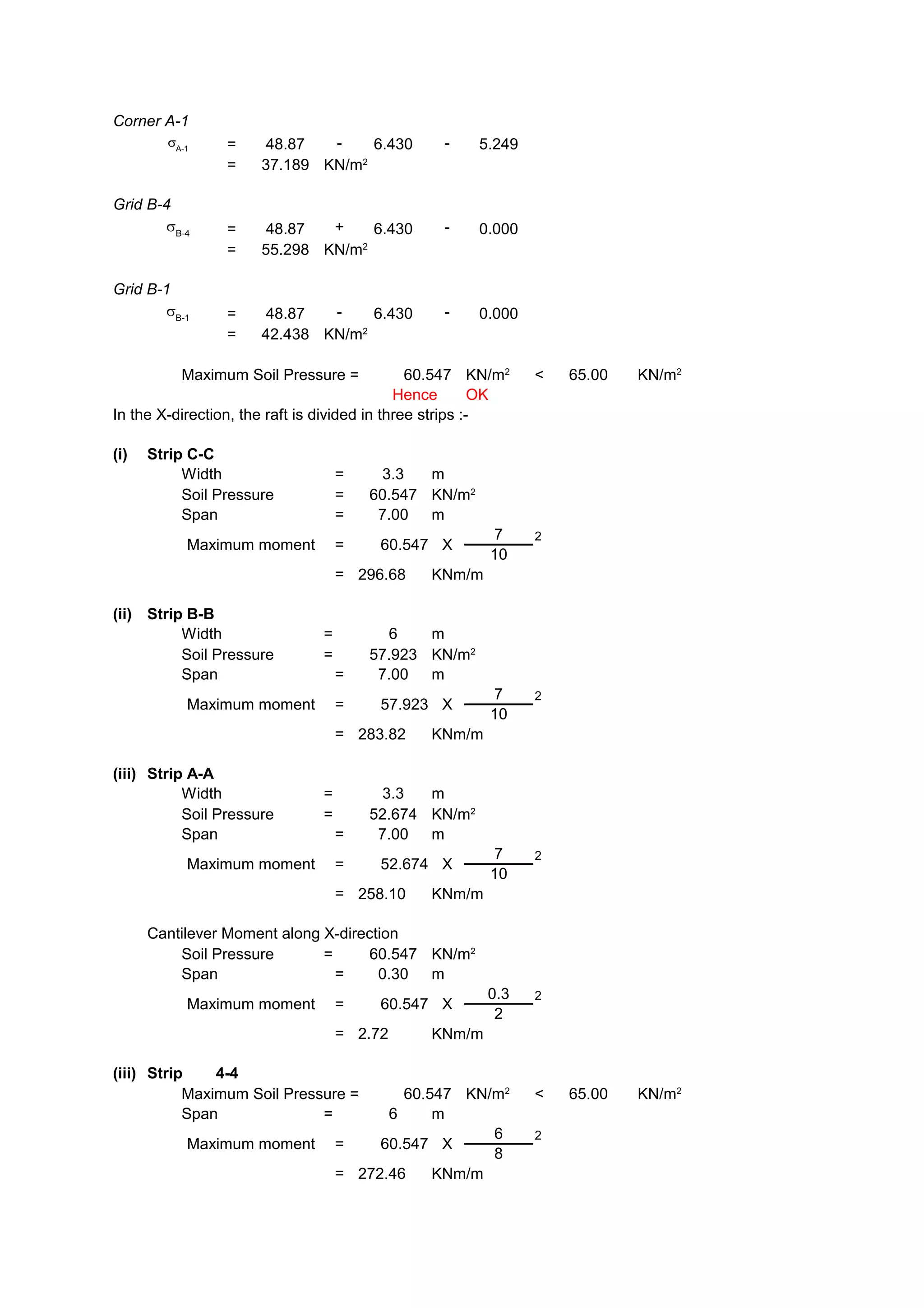Design calculations of raft foundation | PDF
