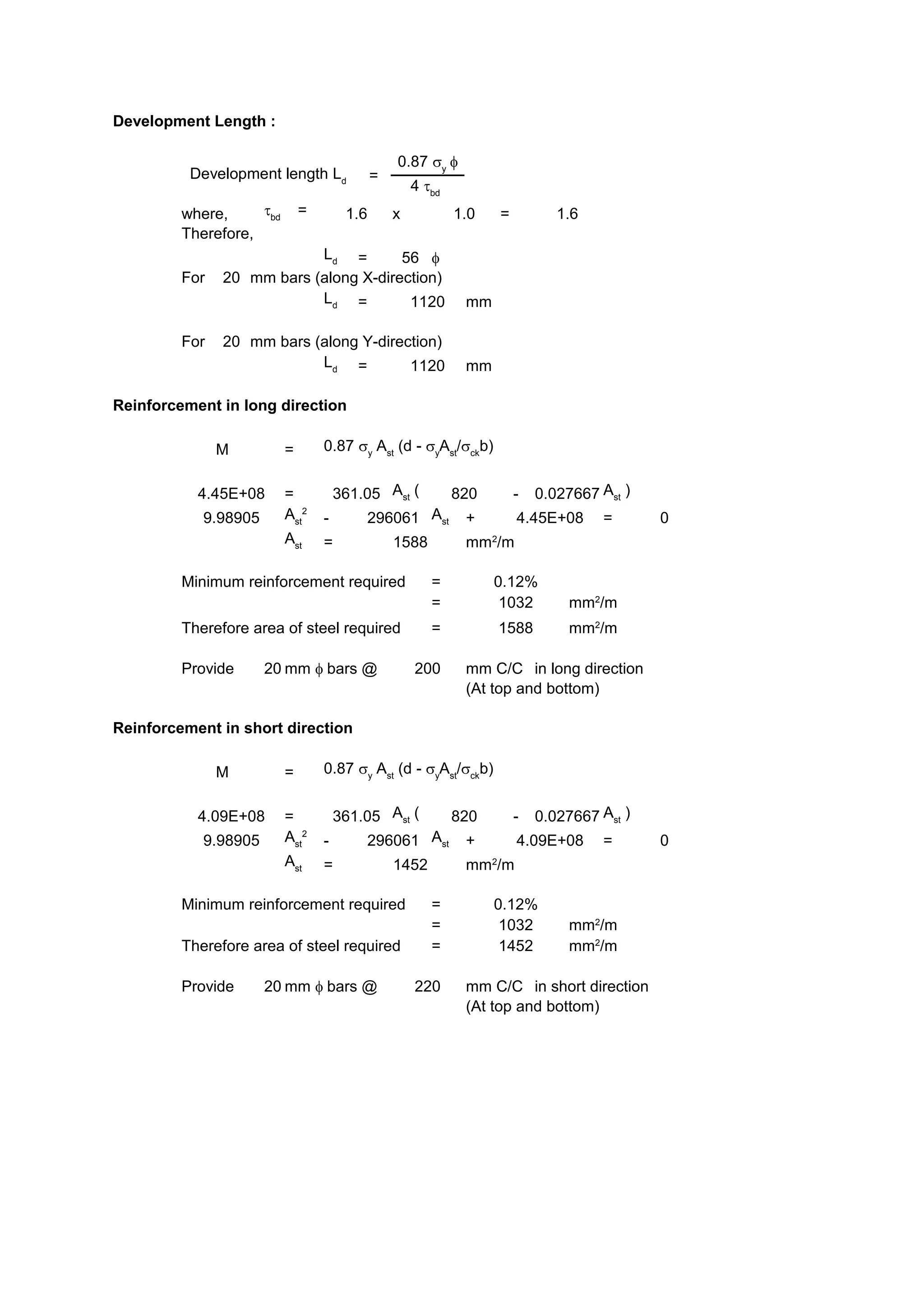 Design calculations of raft foundation | PDF