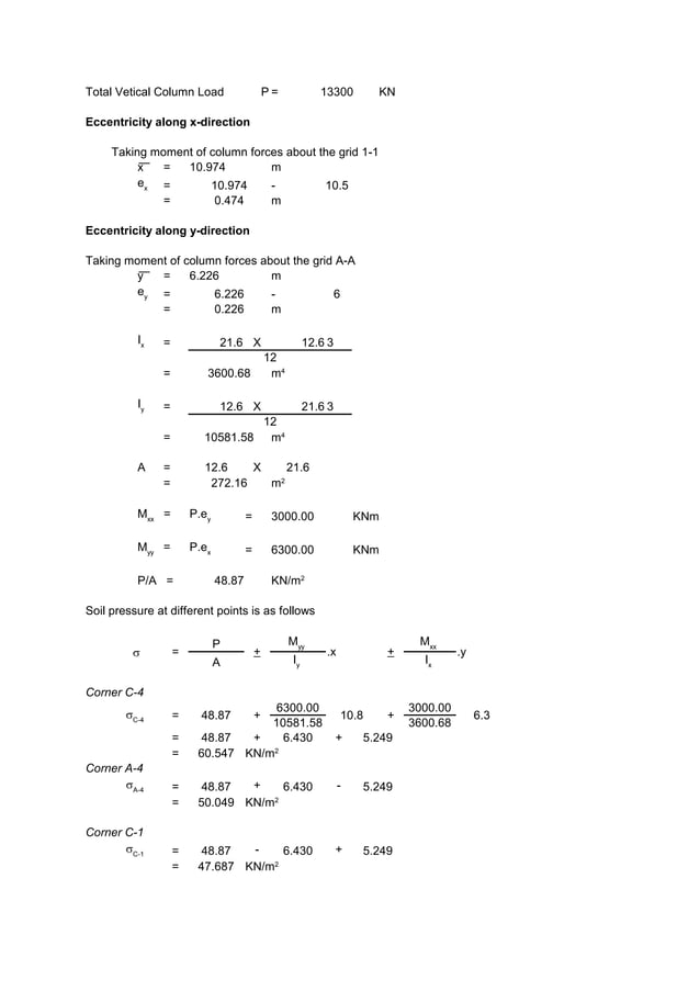 Design calculations of raft foundation | PDF | Physics | Science