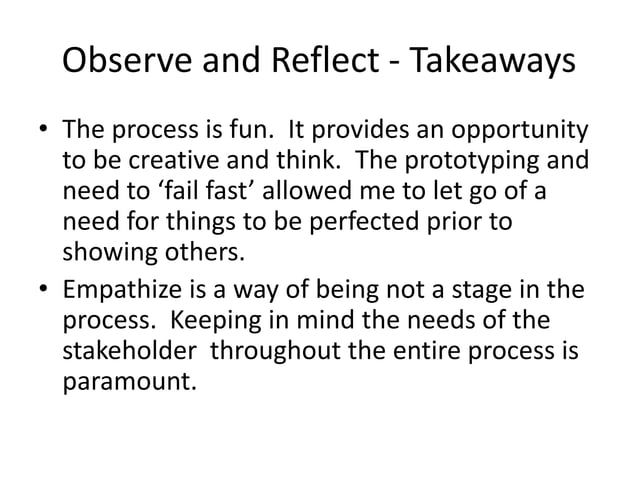 Design challenge reflections | PPTX | Human Resources | Business