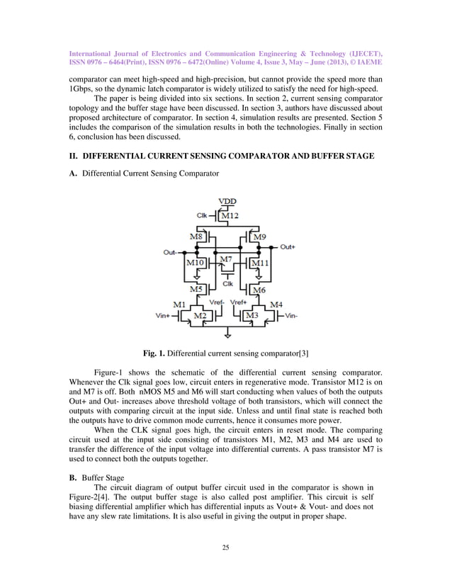 Design And Characterization Of High Speed Power Efficient Cmos Comparator Pdf Computer