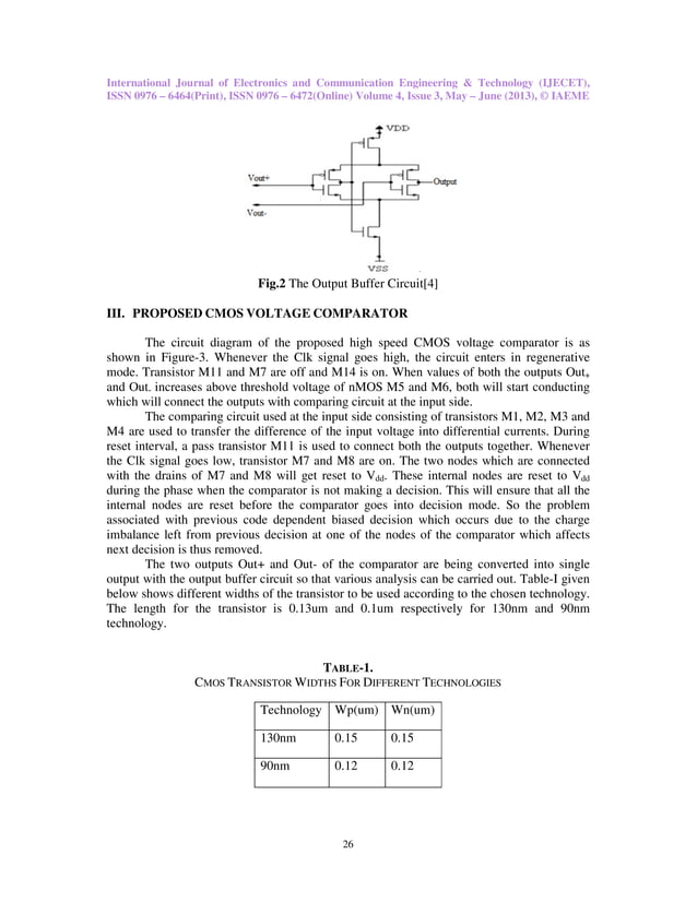 Design & characterization of high speed power efficient cmos comparator | PDF | Computer ...