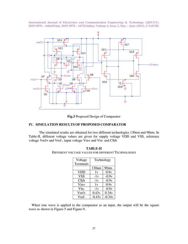 Design And Characterization Of High Speed Power Efficient Cmos Comparator Pdf Computer
