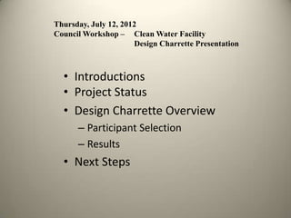 Design charrette council presentation | PPTX
