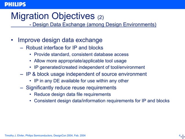 DesignCon 2004 - OpenAccess Migration - Design Environment Integration ...