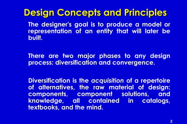 Design concepts and principle, | PPT