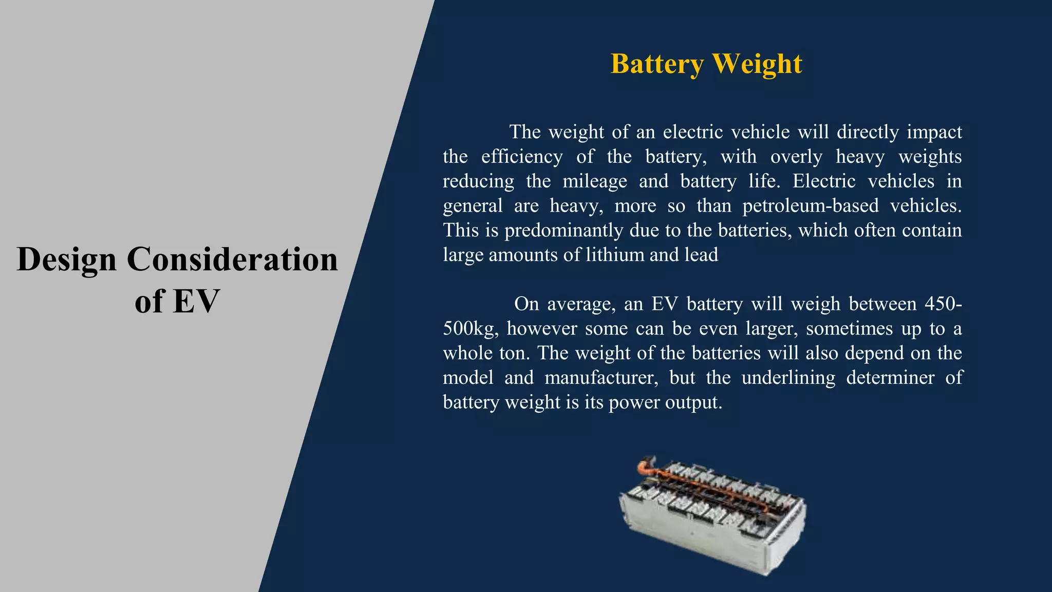 Design Consideration of Electric vehicle | PPTX