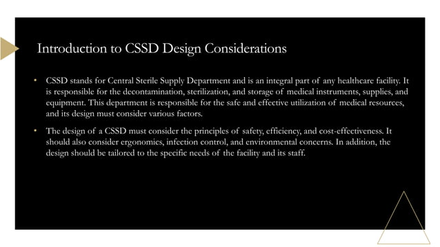 Design Consideration of the CSSD.pptx | Medical Health