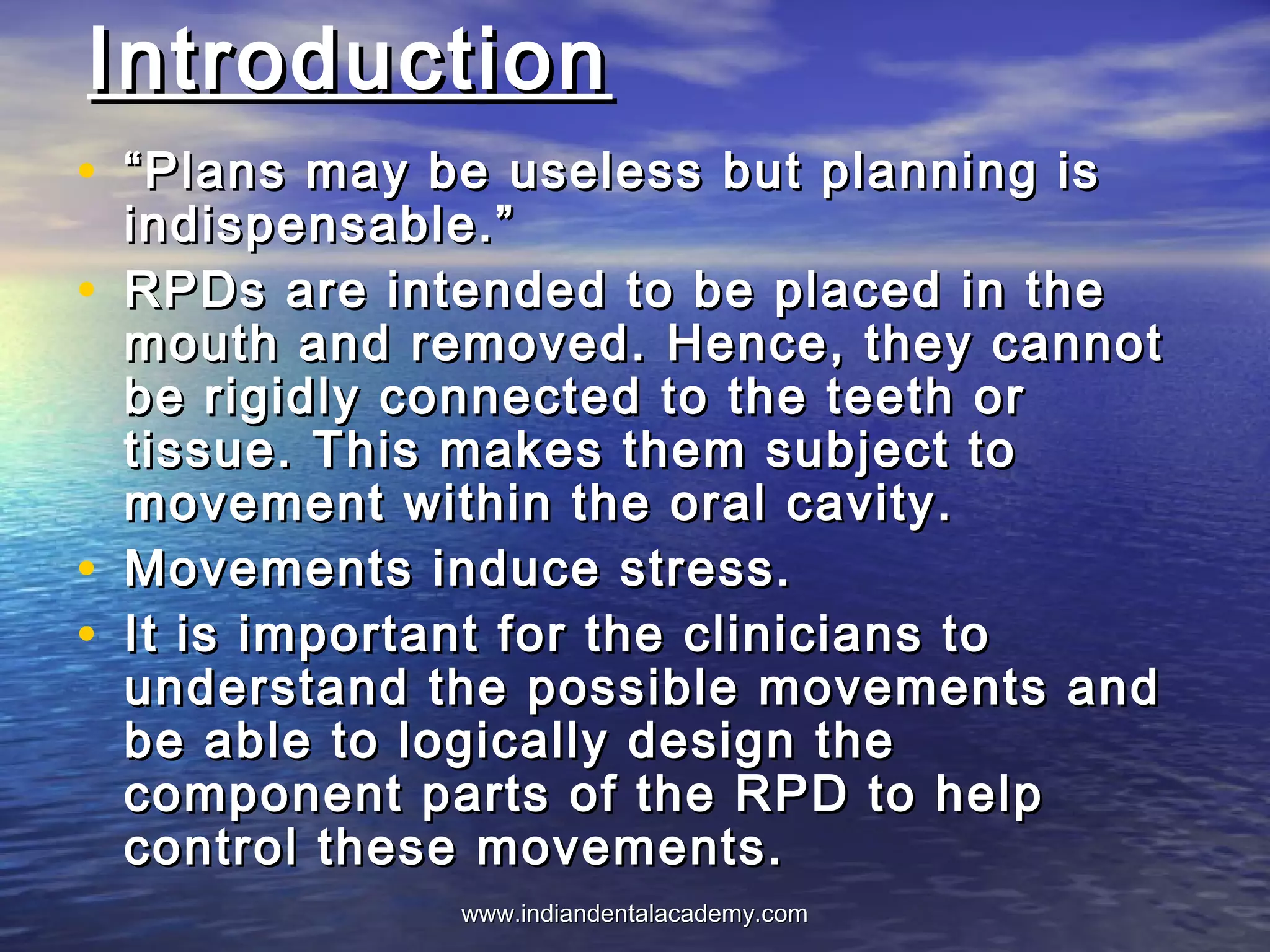 Design considerations for a distal extension rpd/prosthodontic courses ...