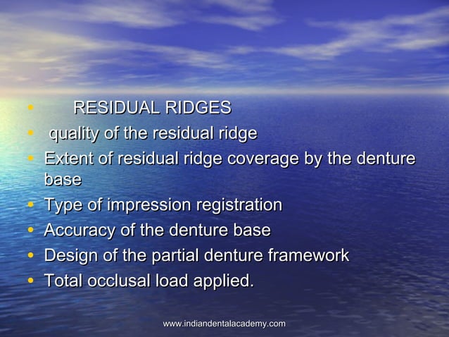 Design considerations for a distal extension rpd/prosthodontic courses ...