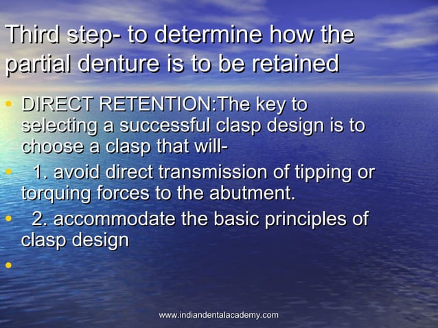 Design considerations for a distal extension rpd/prosthodontic courses ...