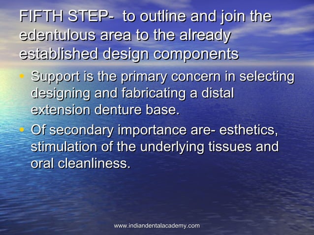 Design considerations for a distal extension rpd/prosthodontic courses ...