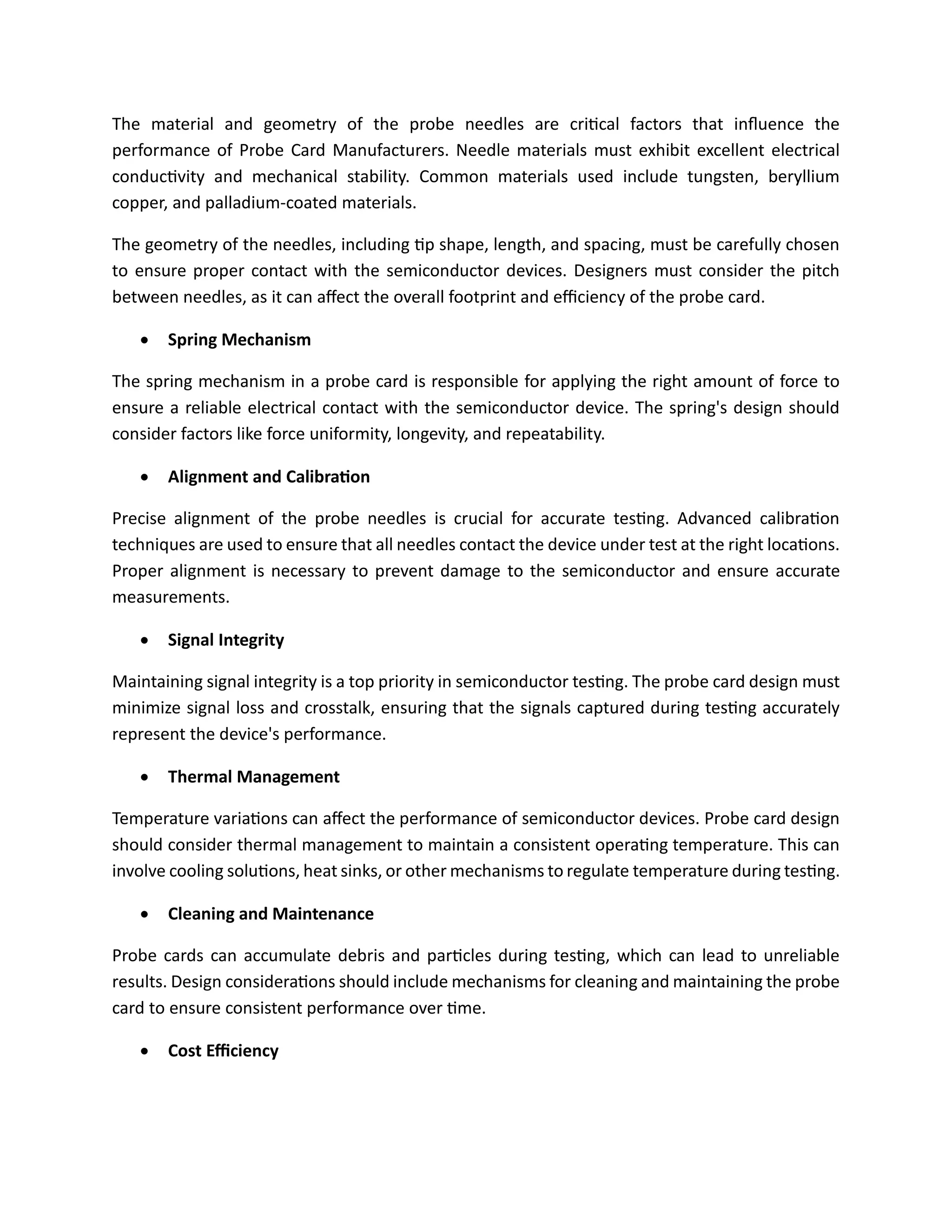 Design Considerations for Probe Cards Ensuring Precision in ...