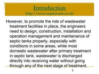 Design, construction and use of septic tanks | PPT