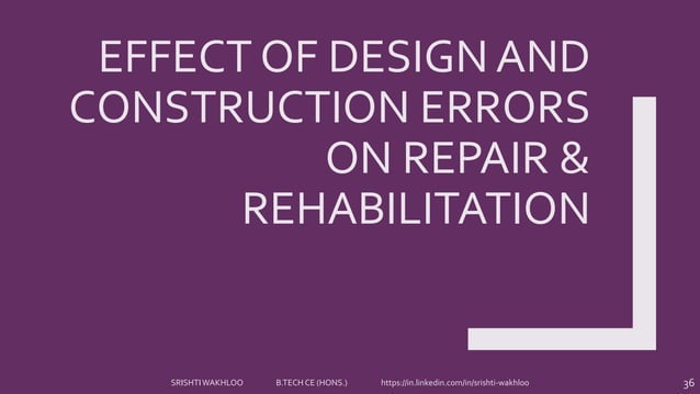 Design & Construction Errors- Building Maintenance and Repairs | PPT