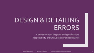 Design & Construction Errors- How it Affects Repair and Rehabilitation ...