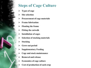 Design & construction of cage culture system | PPTX