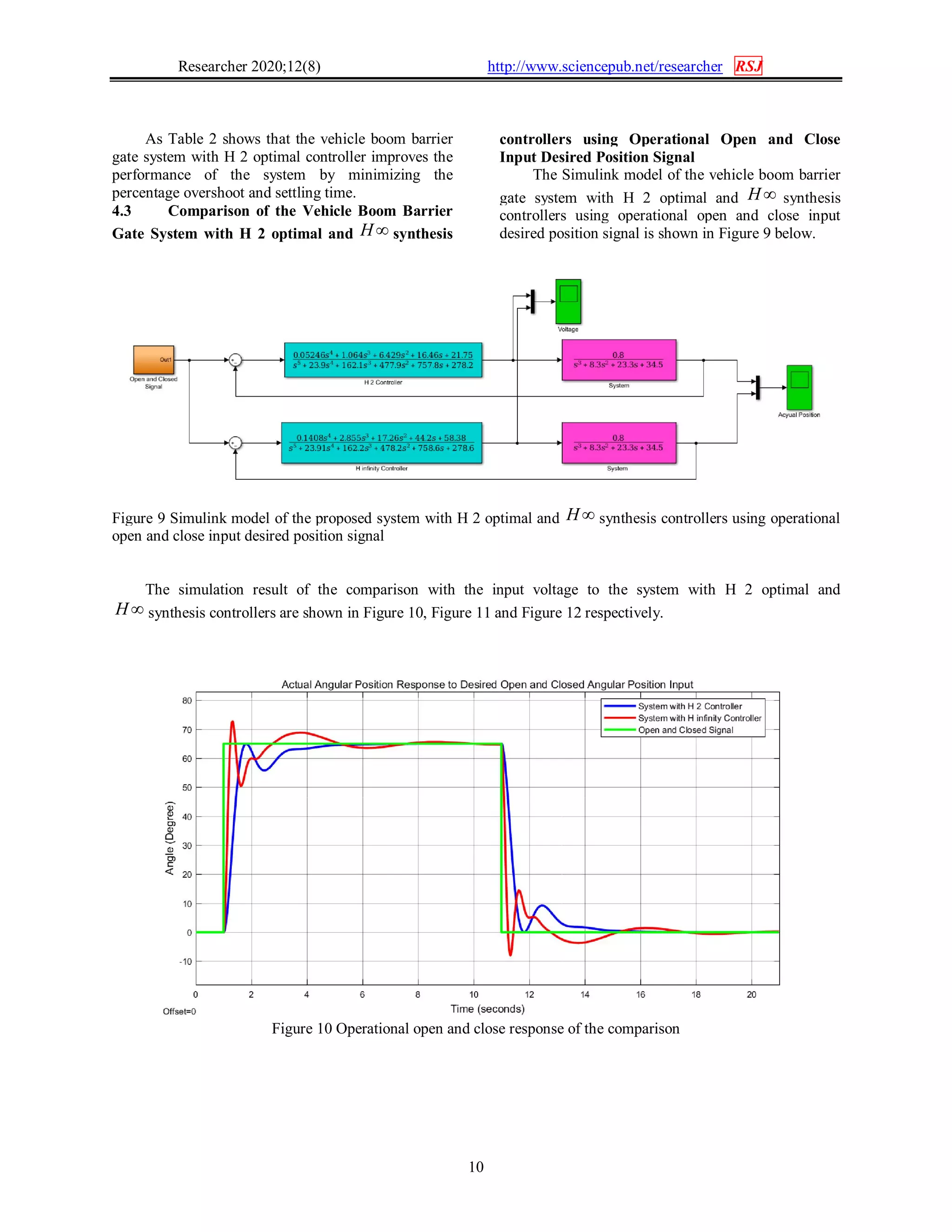 Design & control of vehicle boom barrier gate system using augmented h 2 optimal & h infinity ...