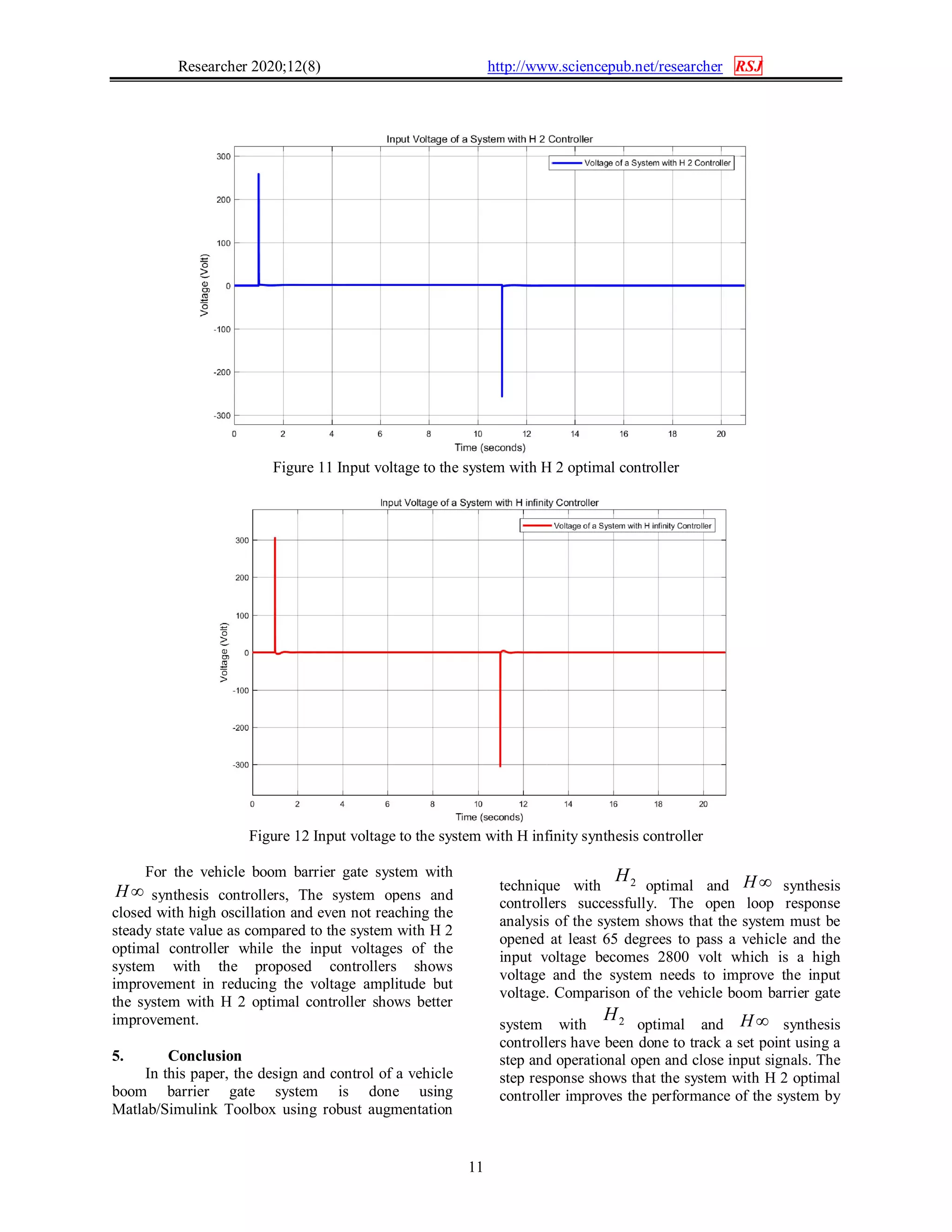 Design & control of vehicle boom barrier gate system using augmented h 2 optimal & h infinity ...