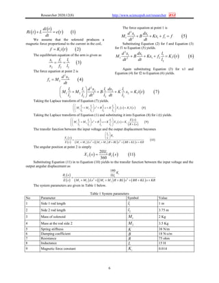 Design & control of vehicle boom barrier gate system using augmented h 2 optimal & h infinity ...