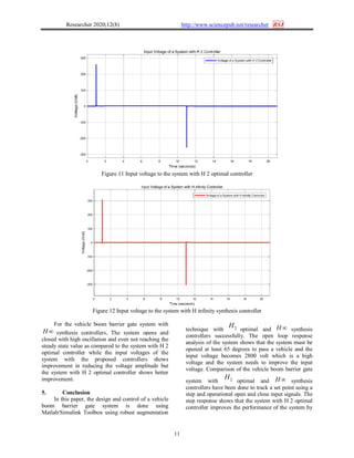 Design & control of vehicle boom barrier gate system using augmented h 2 optimal & h infinity ...