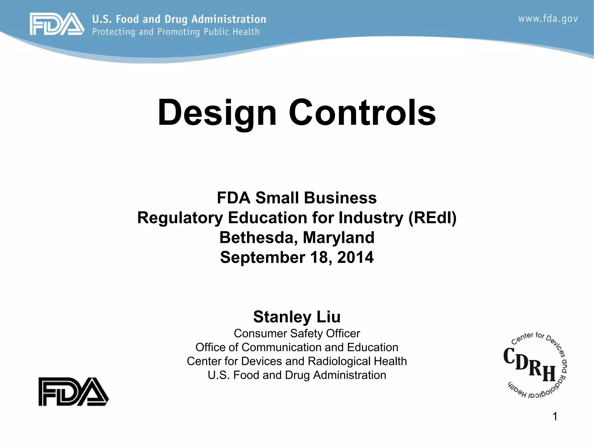 Design control FDA requirements | PDF