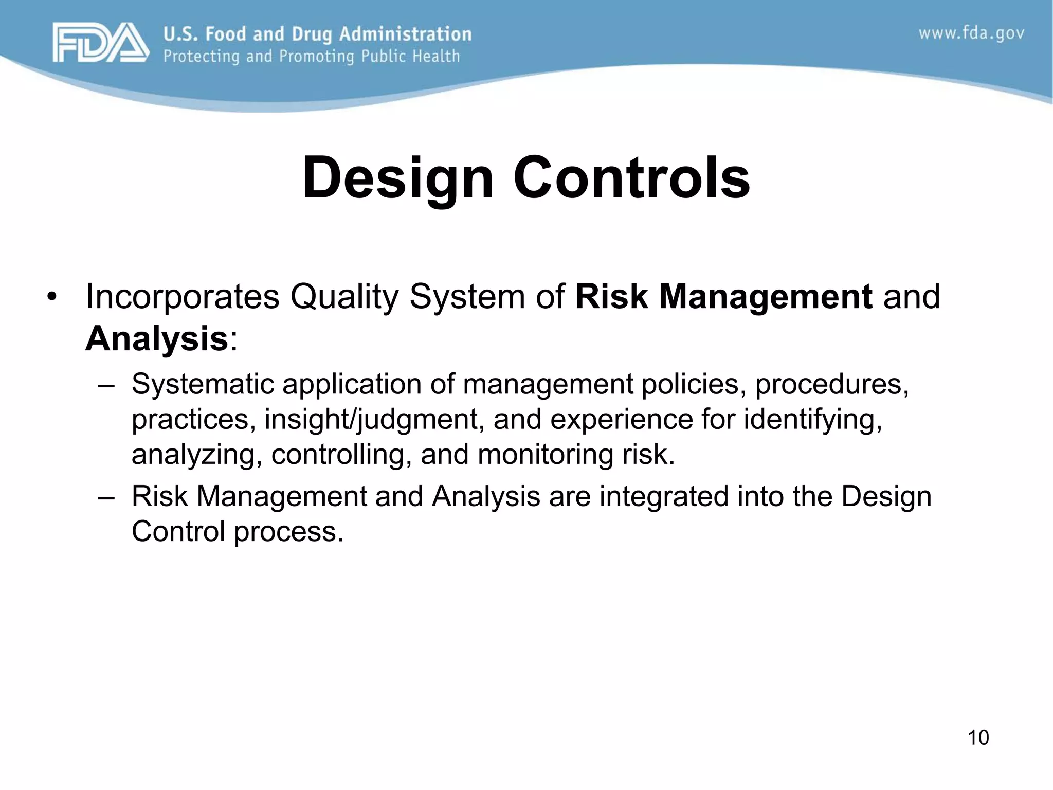 Design control FDA requirements | PDF