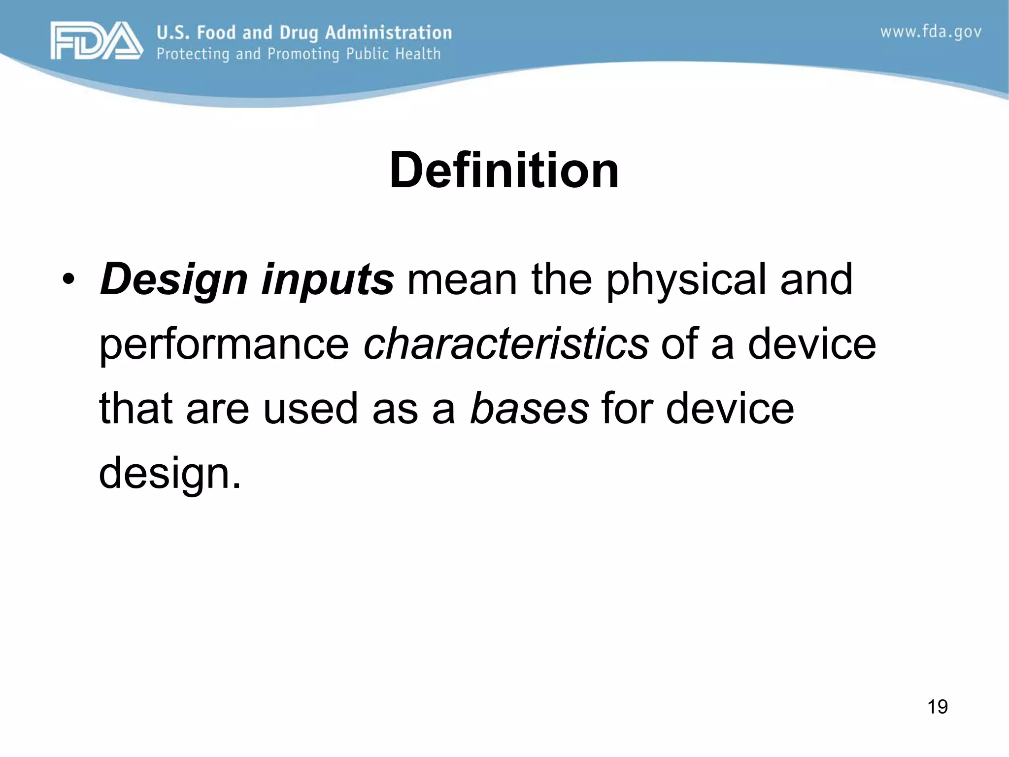 Design control FDA requirements | PDF