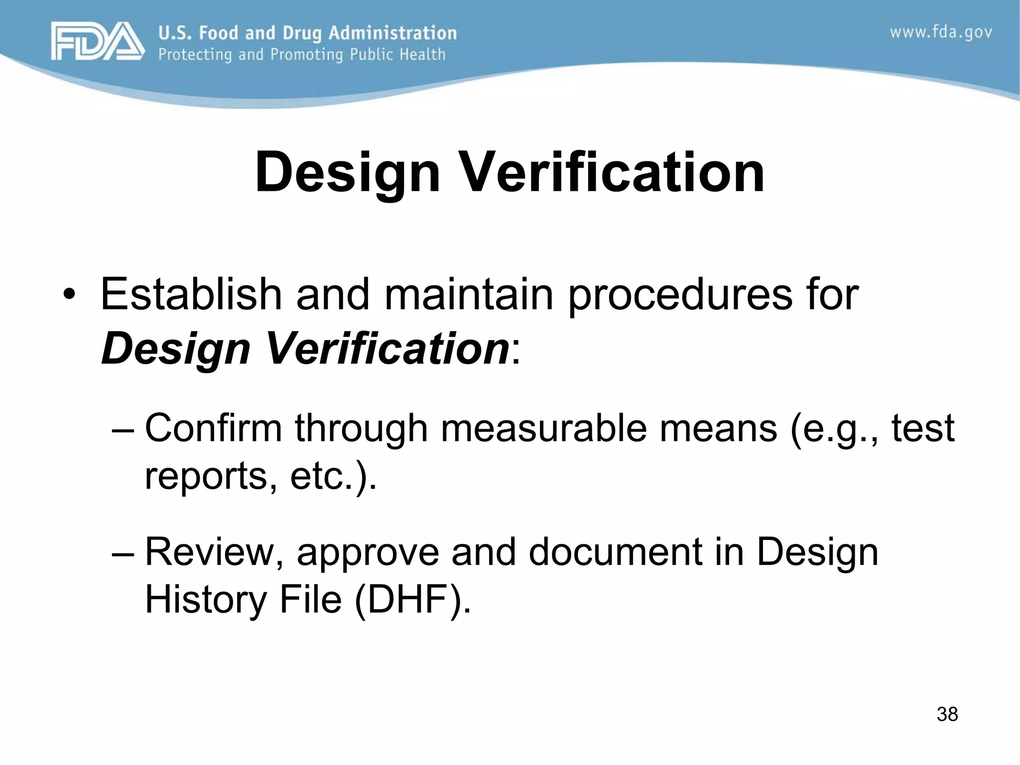Design control FDA requirements | PDF