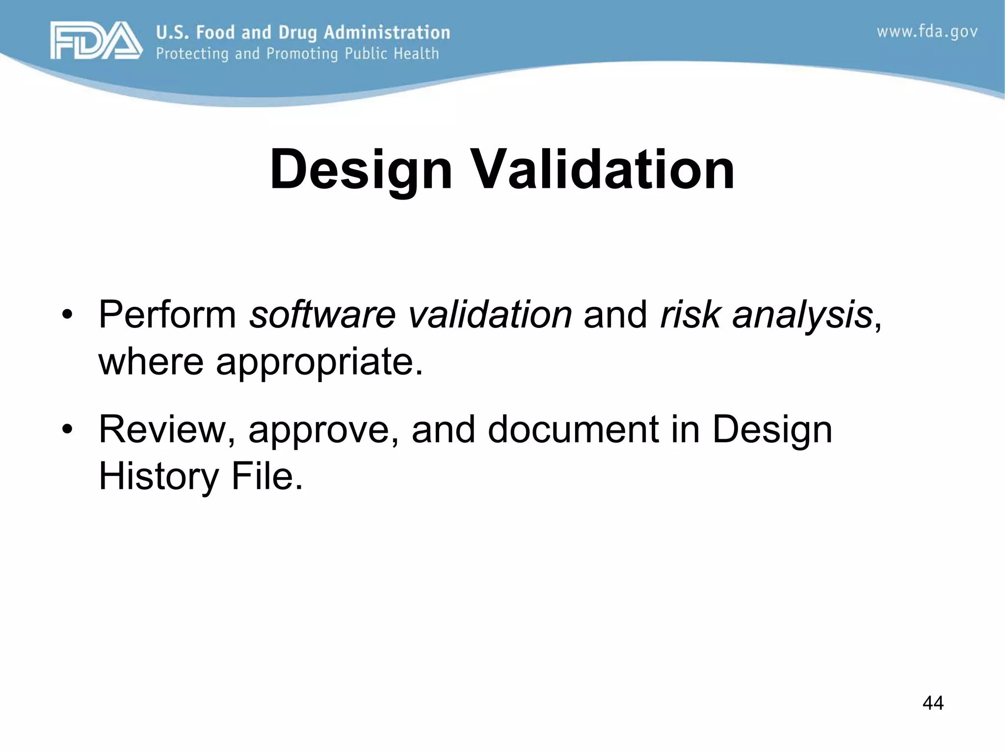 Design control FDA requirements | PDF