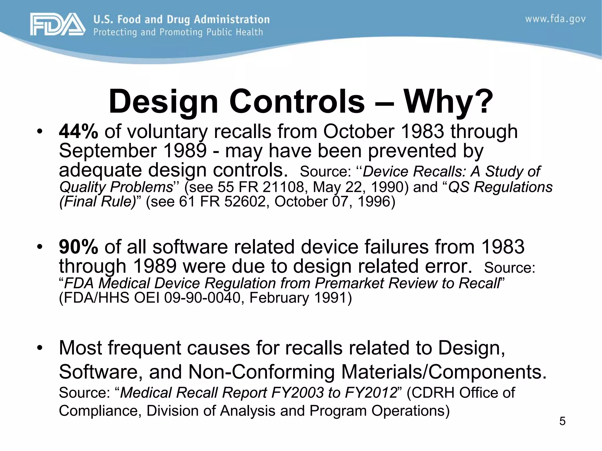 Design control FDA requirements | PDF